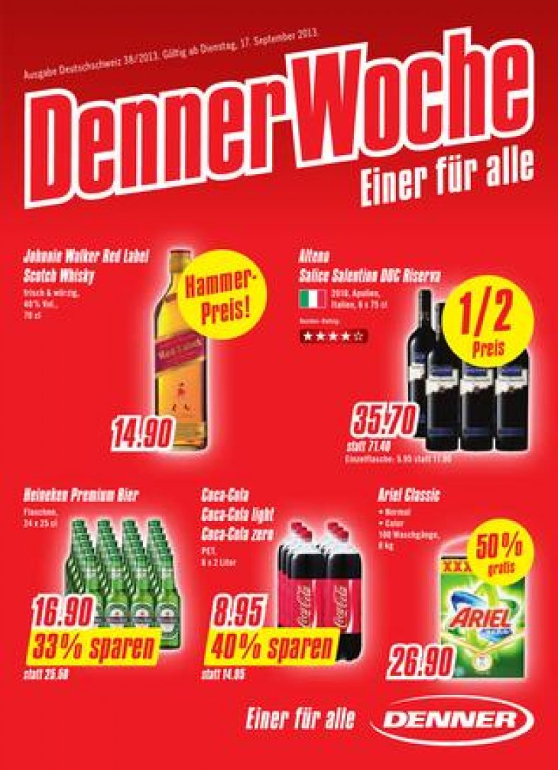 Denner Aktionen - Jeden Dienstag neue Wochenaktionen