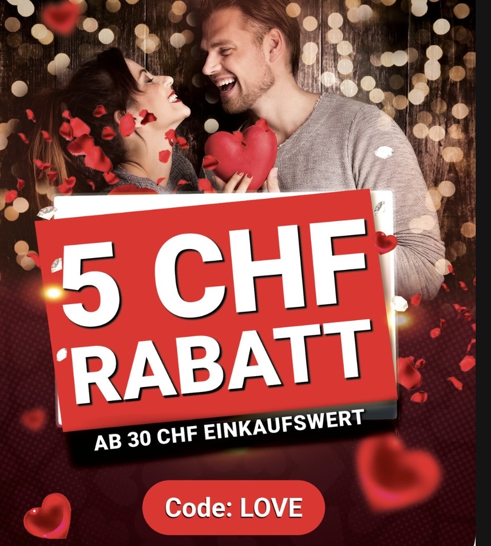 Apfelkiste Rabatt 5 CHF ab 30 CHF zum romantischen Valentinstag - Preispirat